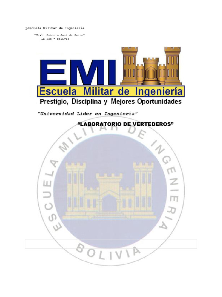 Informe Laboratorio de Vertederos de La EMI. | PDF | Represa | Reservorio