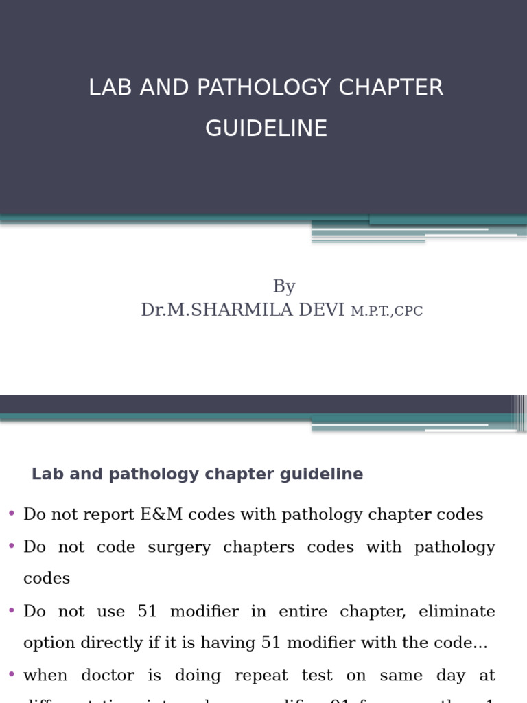 Lab and Pathology Chapter Guideline | PDF | Pathology | Health Care