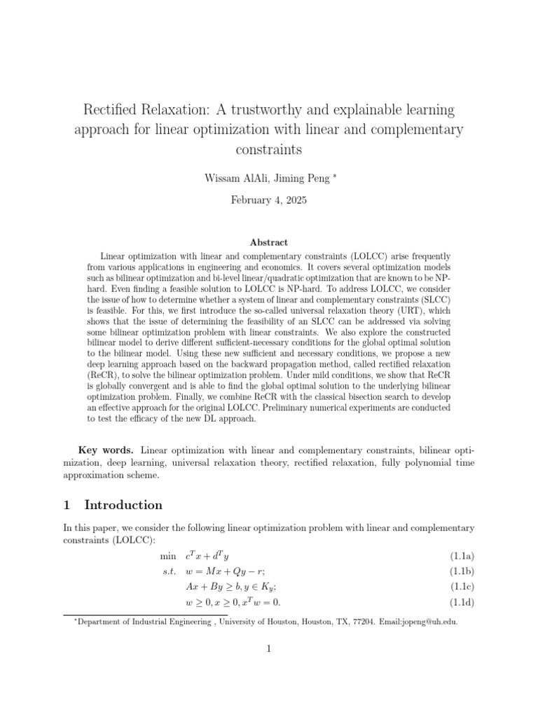 Advanced Linear Optimization Methods | PDF | Mathematical Optimization | Matrix (Mathematics)