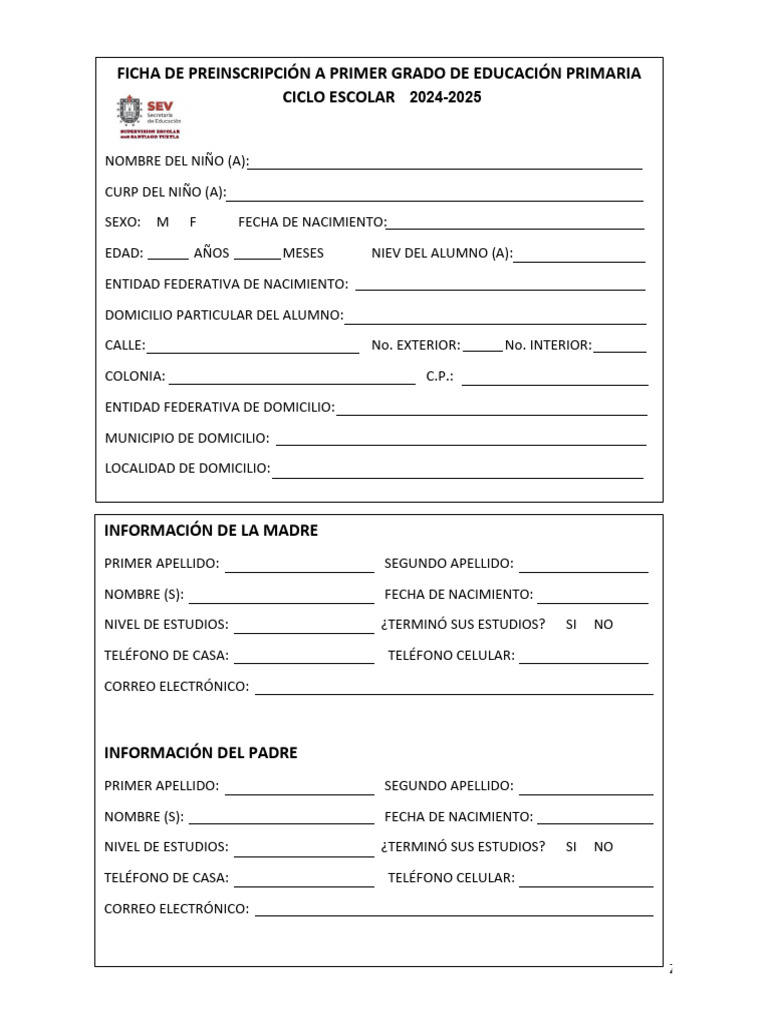 FICHA DE PREINSCRIPCIÓN (2) | PDF