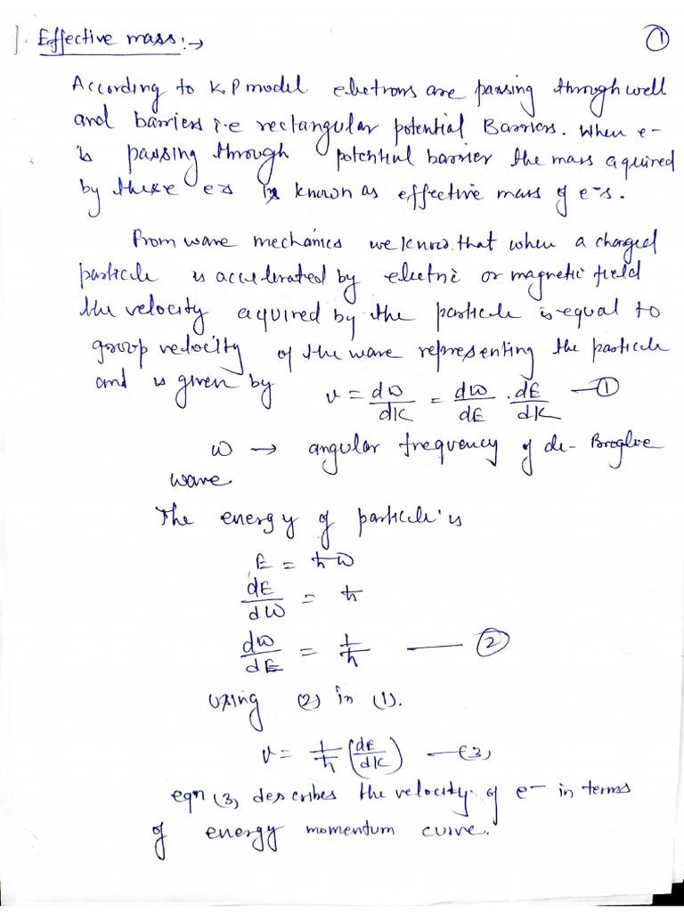 Effective Mass - Physics | PDF