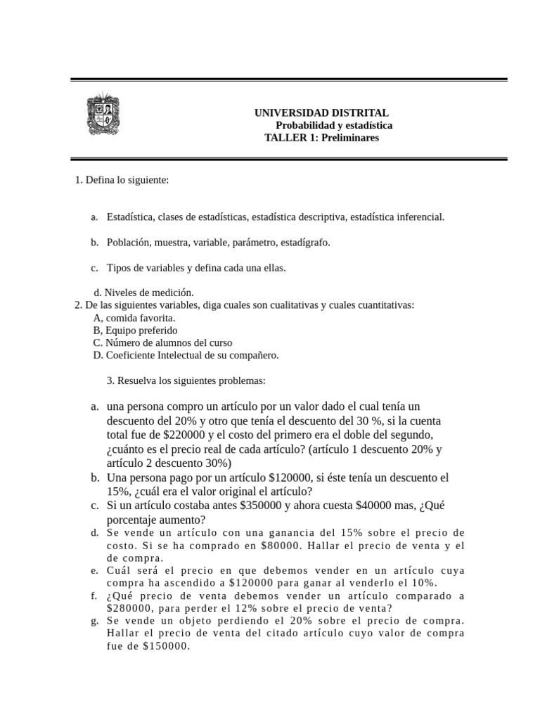 taller 1 est y prob ud 1-14 | PDF