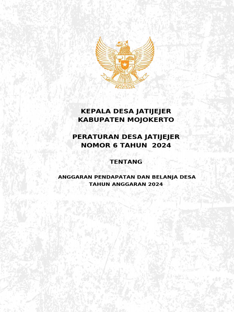 0.2. Cover Depan Perdes apbdes,rancangan | PDF