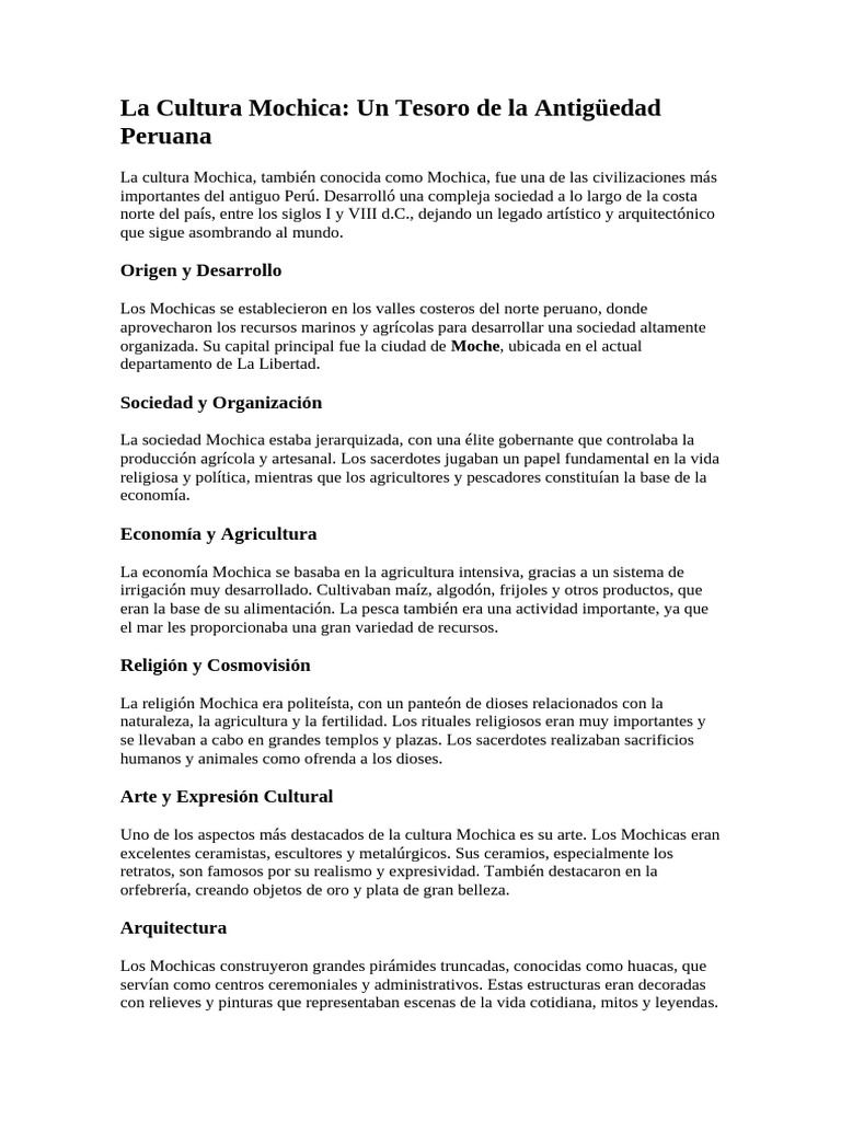 La Cultura Mochica | PDF