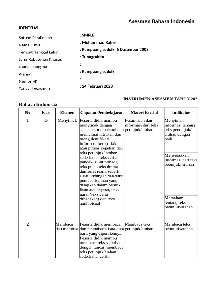 (4) ASESMEN FASE C YUSNITA | PDF