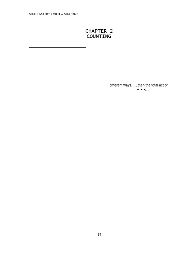 Chapter 2 Counting, Combination, Permutation | PDF | Permutation | Numbers