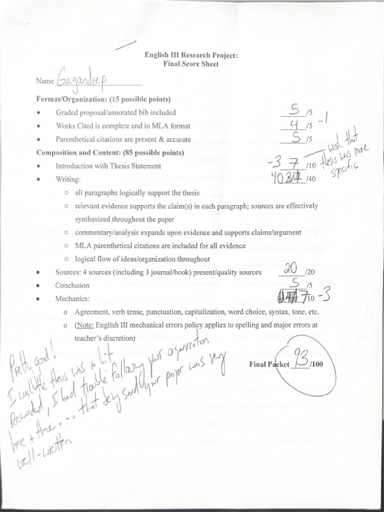 English III Research Project | PDF