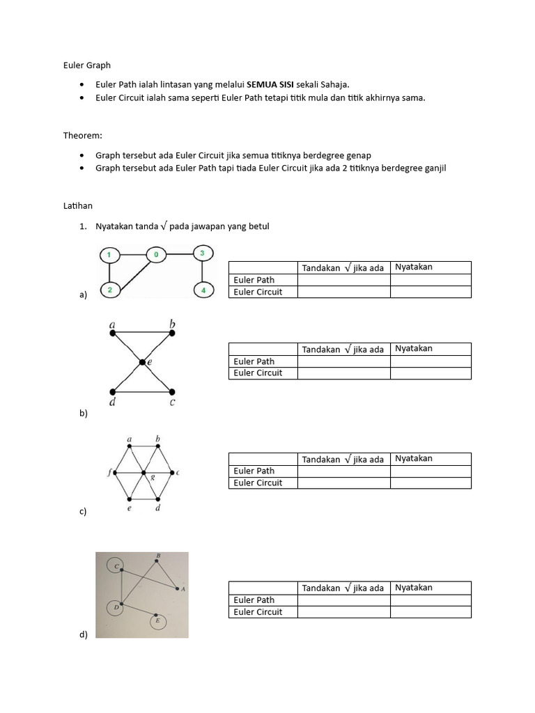 Definisi Graf Euler dan Lintasan | PDF