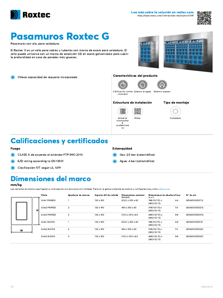 Roxtec G Transit | PDF | Materials | Secondary Sector Of The Economy