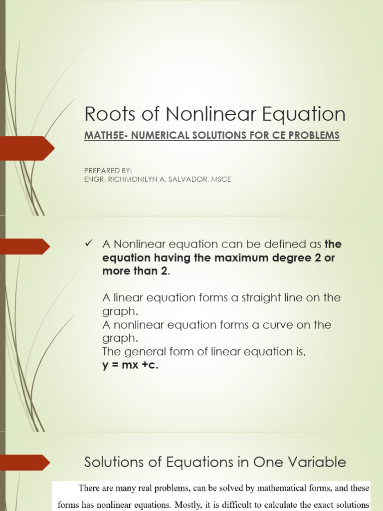 Nonlinear Equation Root-Finding Methods | PDF | Mathematics Of ...