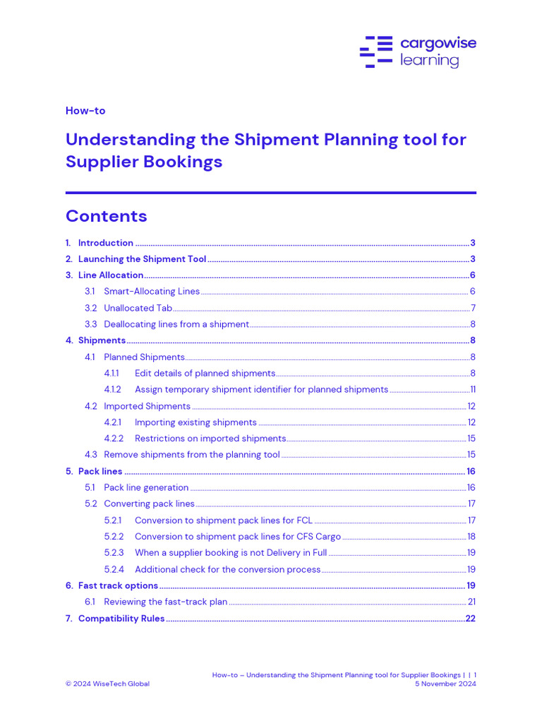 How-To Understanding The Shipment Planning Tool For Supplier Bookings ...