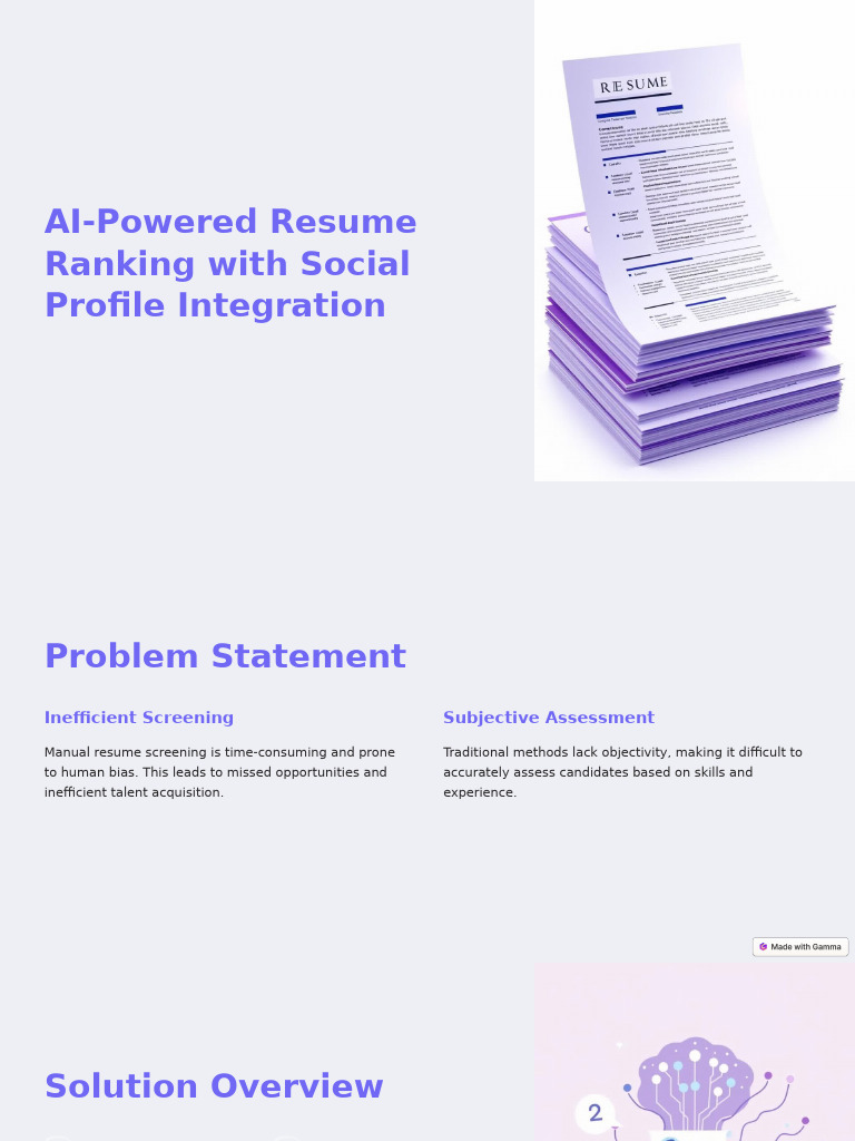 AI Powered Resume Ranking With Social Profile Integration | PDF ...