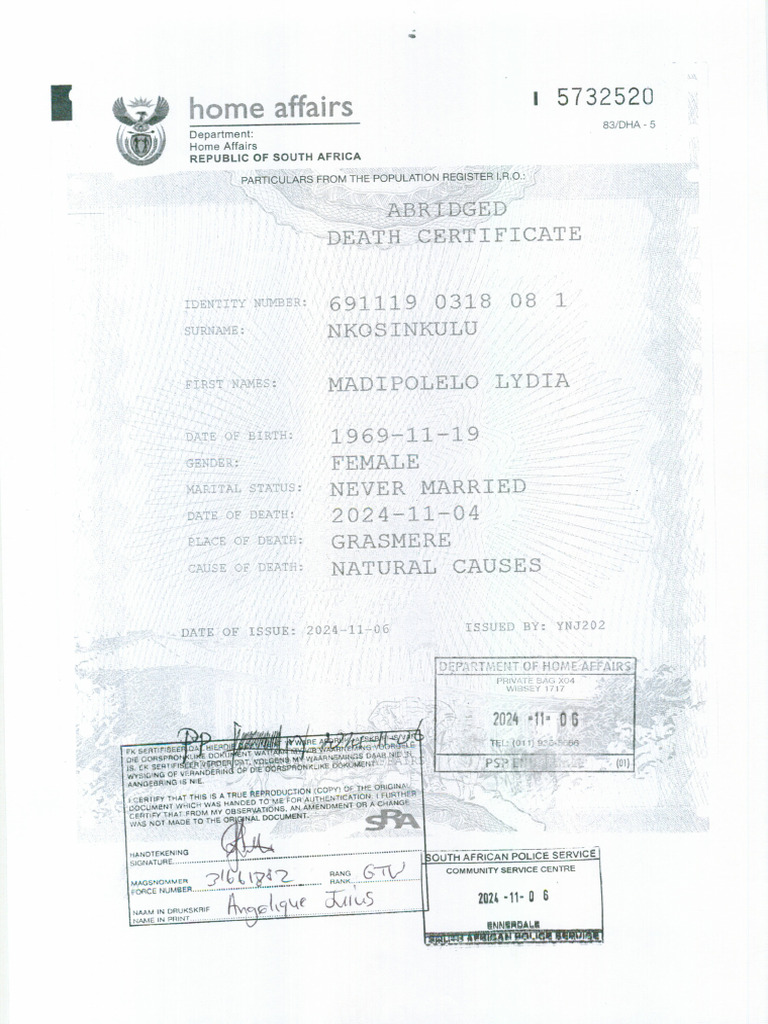 Death Certificate | PDF