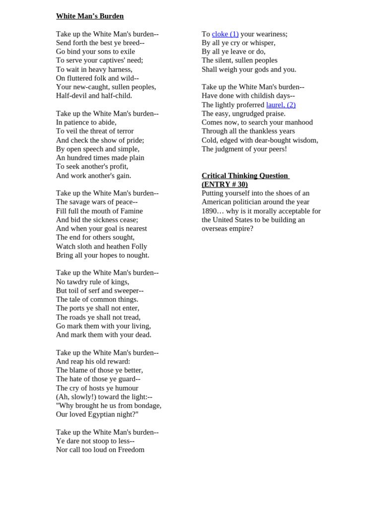 White Mans Burden | PDF
