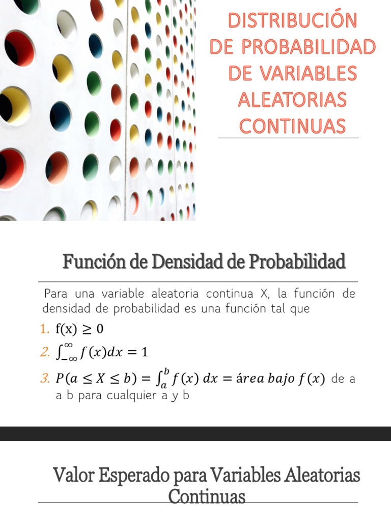 Distribución de Probabilidad de Variables Aleatorias Continuas | PDF | Función de densidad de ...