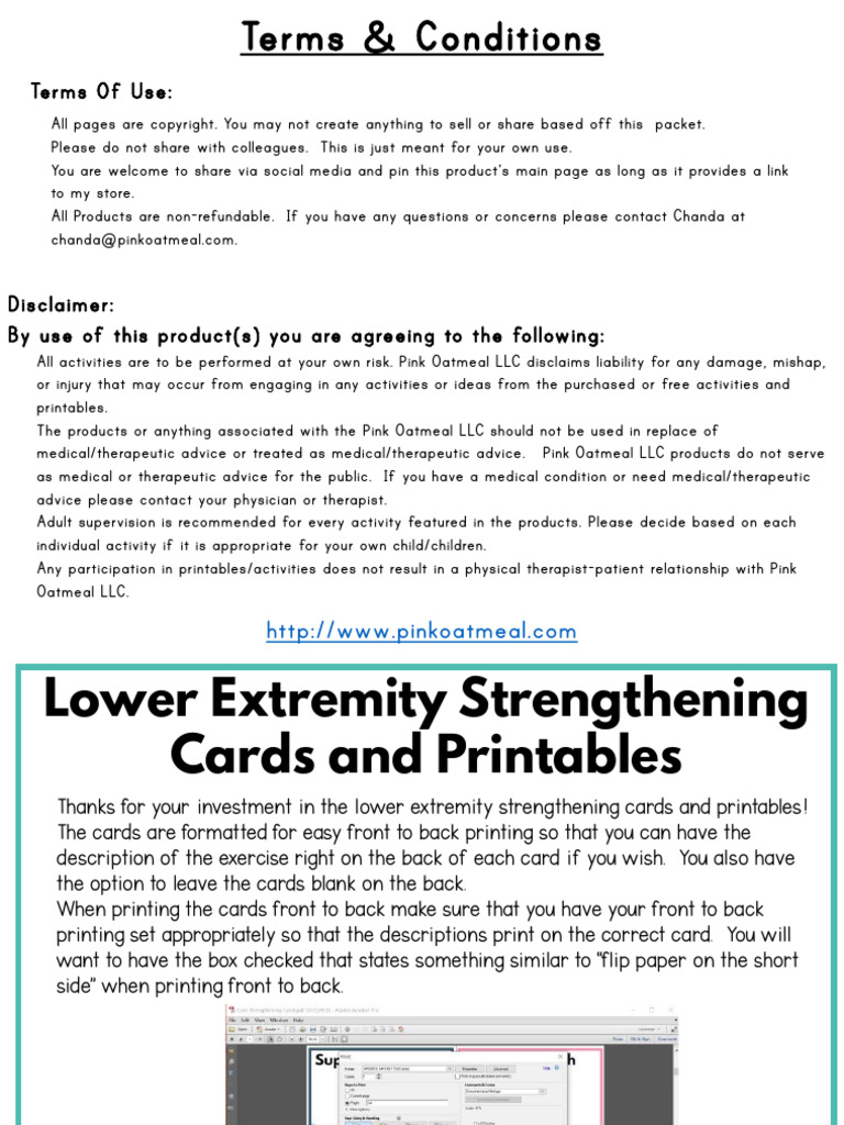 Lower Extremity Strengthening Cards Spanish Scbuee | PDF ...