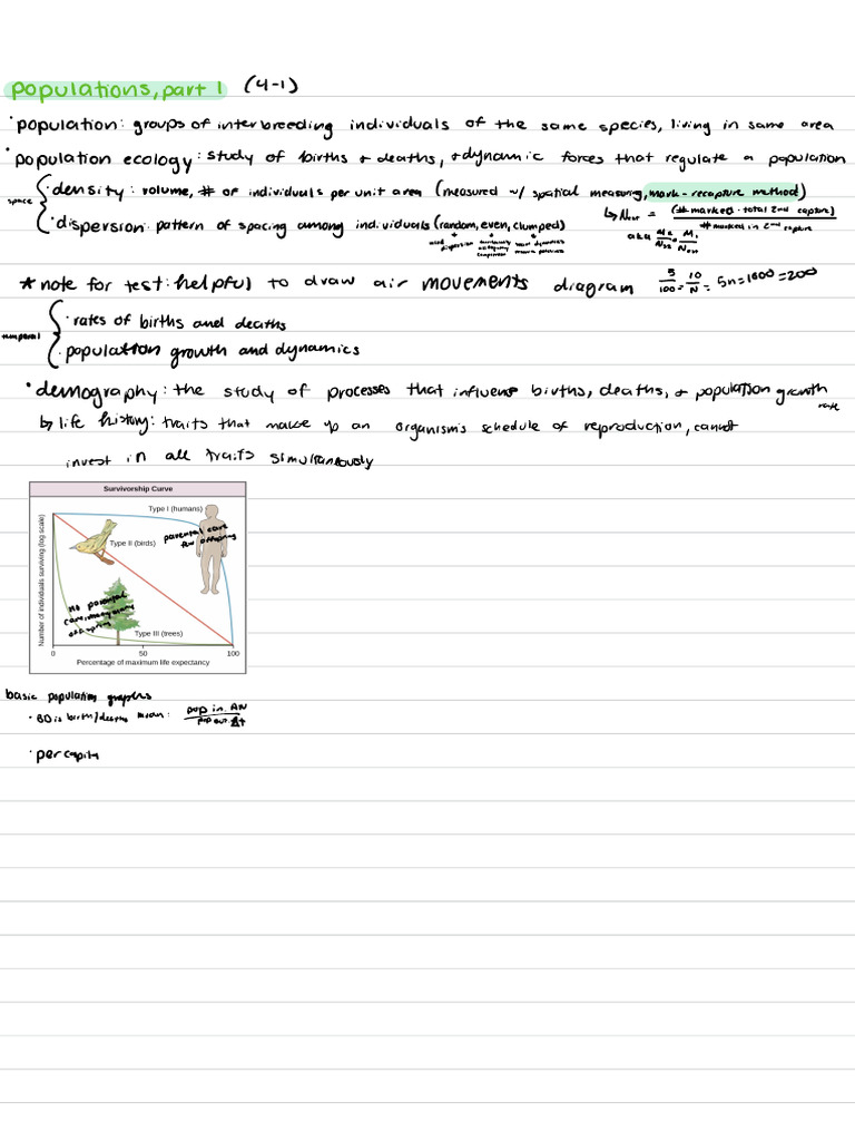 BSC 2011 Ecology Notes 3 | PDF | Population | Ecology