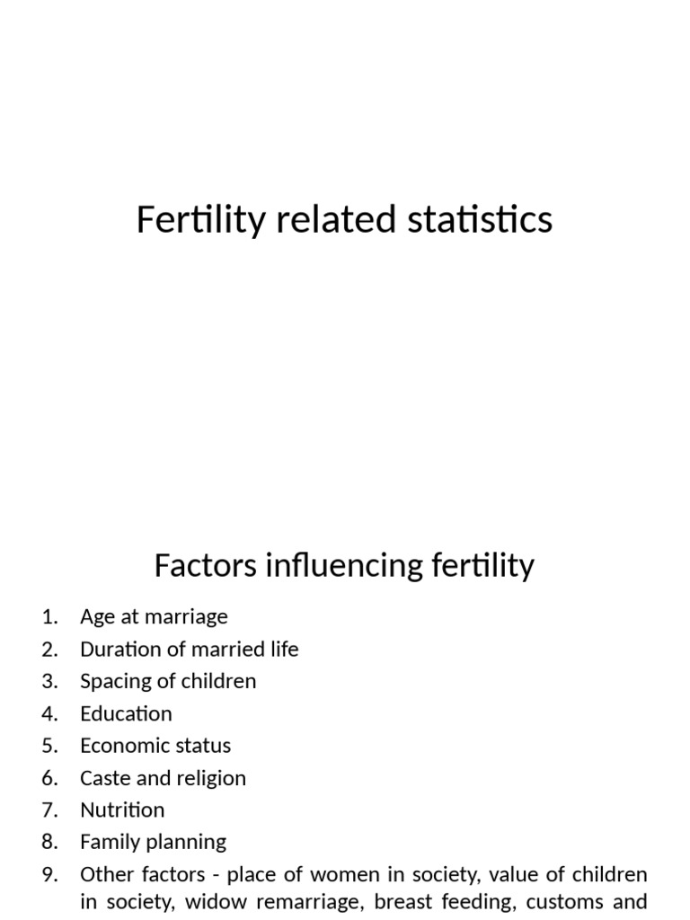 Fertility Indicators | PDF | Total Fertility Rate | Demographic Economics