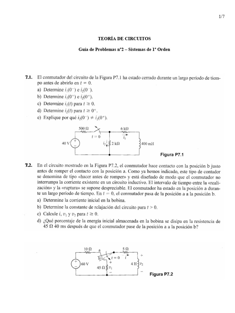 Problemas 2 (1° Orden) | PDF