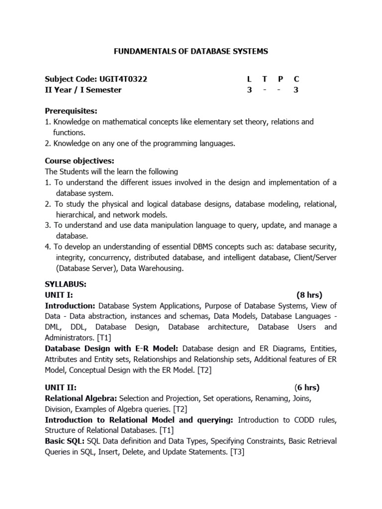 FDBS | PDF | Databases | Relational Model