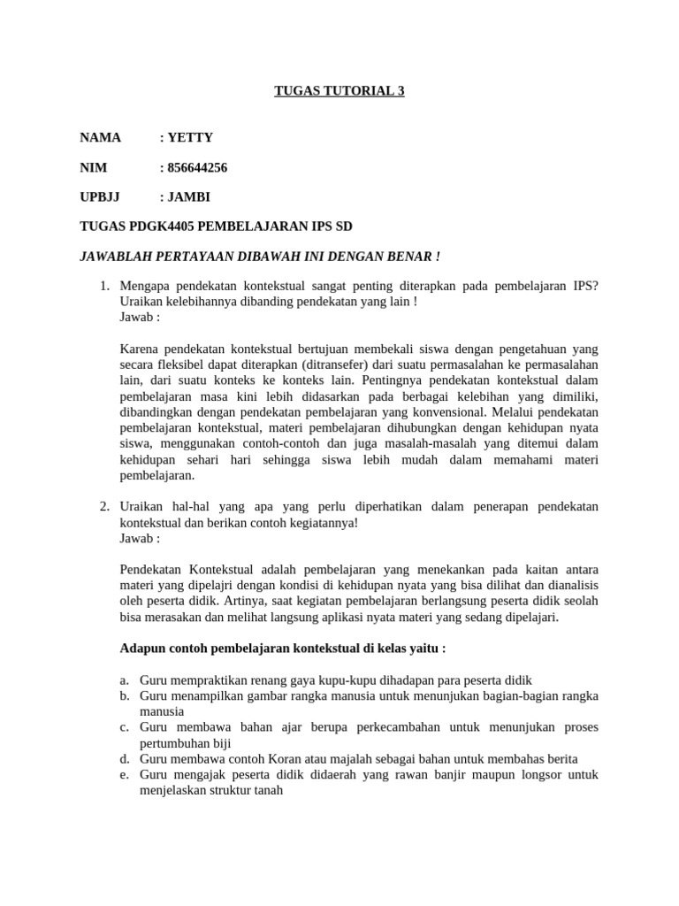 TUGAS 3 PEMBELAJARAN IPS SD | PDF