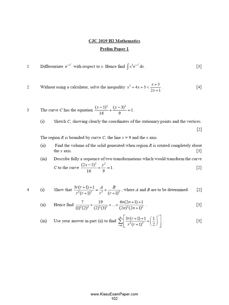 Jc2 Maths H2 2019 Catholic Pdf Standard Deviation Normal Distribution