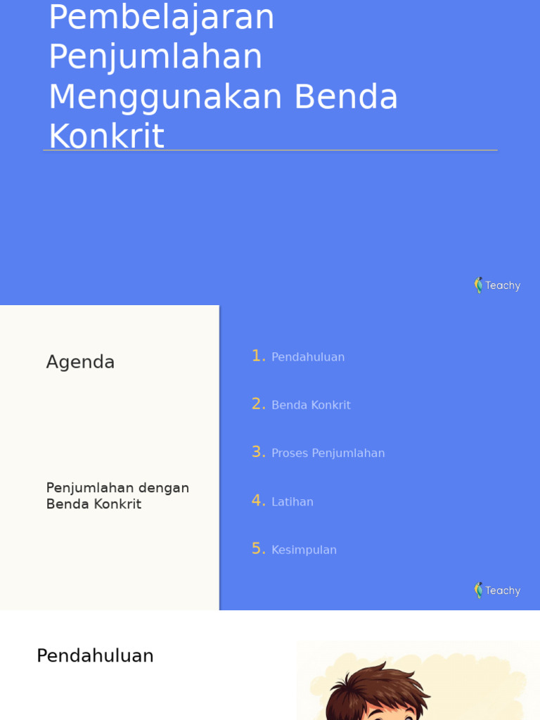 Slide - Pembelajaran Penjumlahan Menggunakan Benda Konkrit | PDF