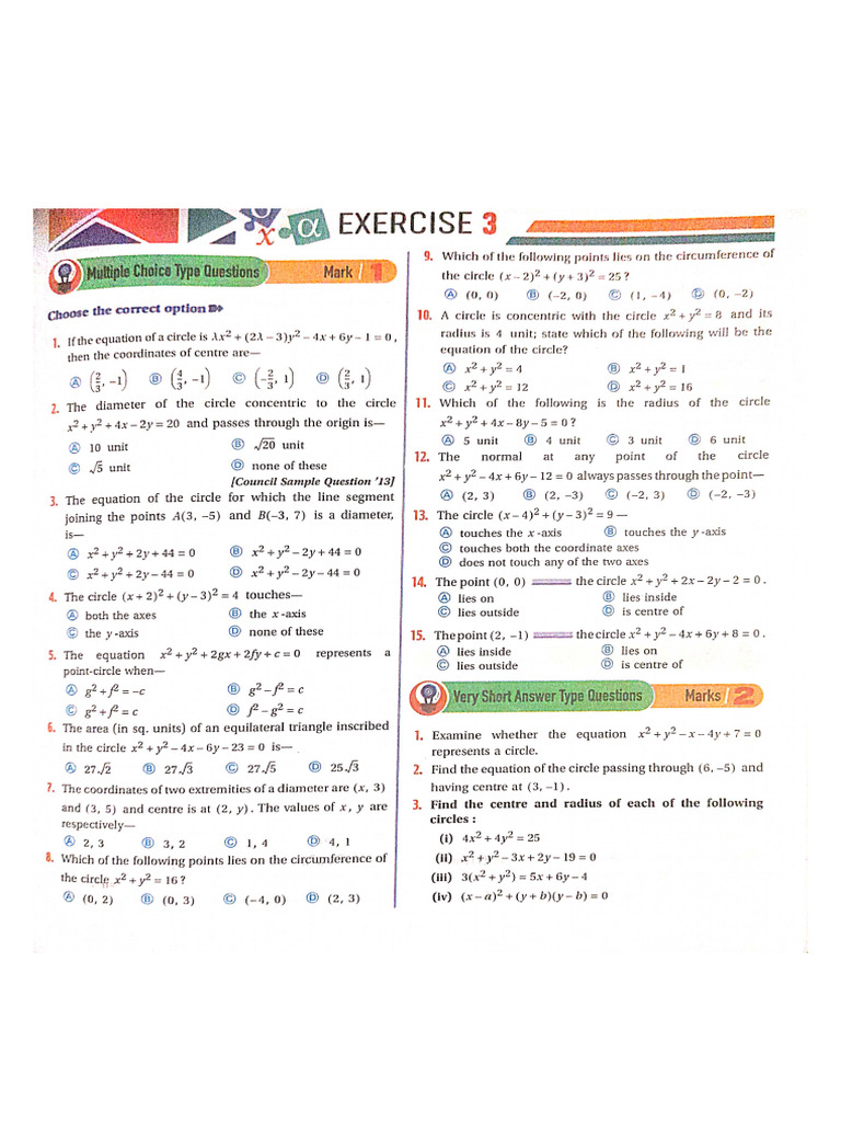 Circle Class 11 | PDF | Circle | Perpendicular