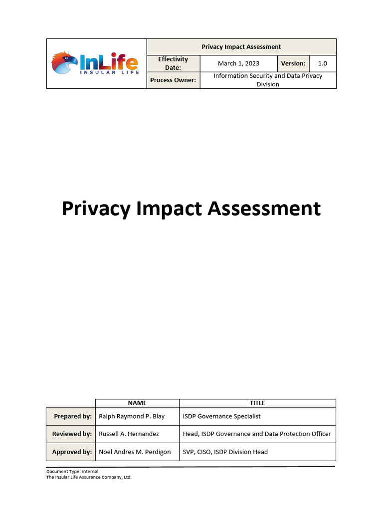 Privacy Impact Assessment Guidelines | PDF | Information Security | Risk