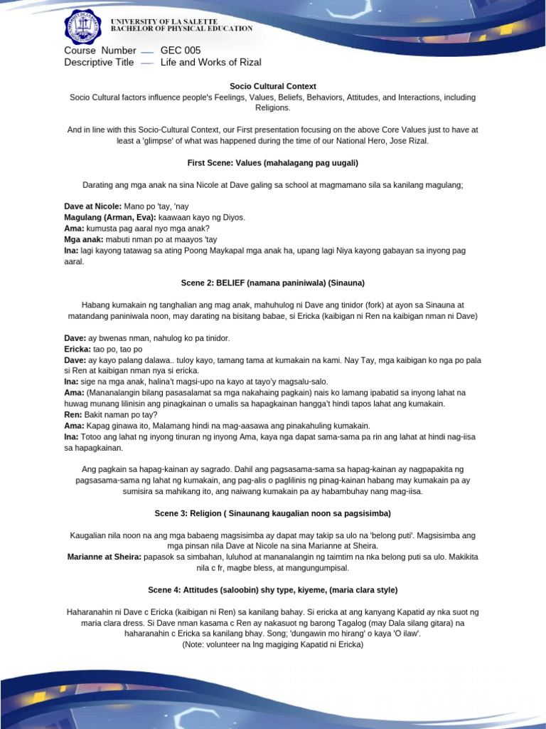 Script (Role Play and Family Feud) | PDF