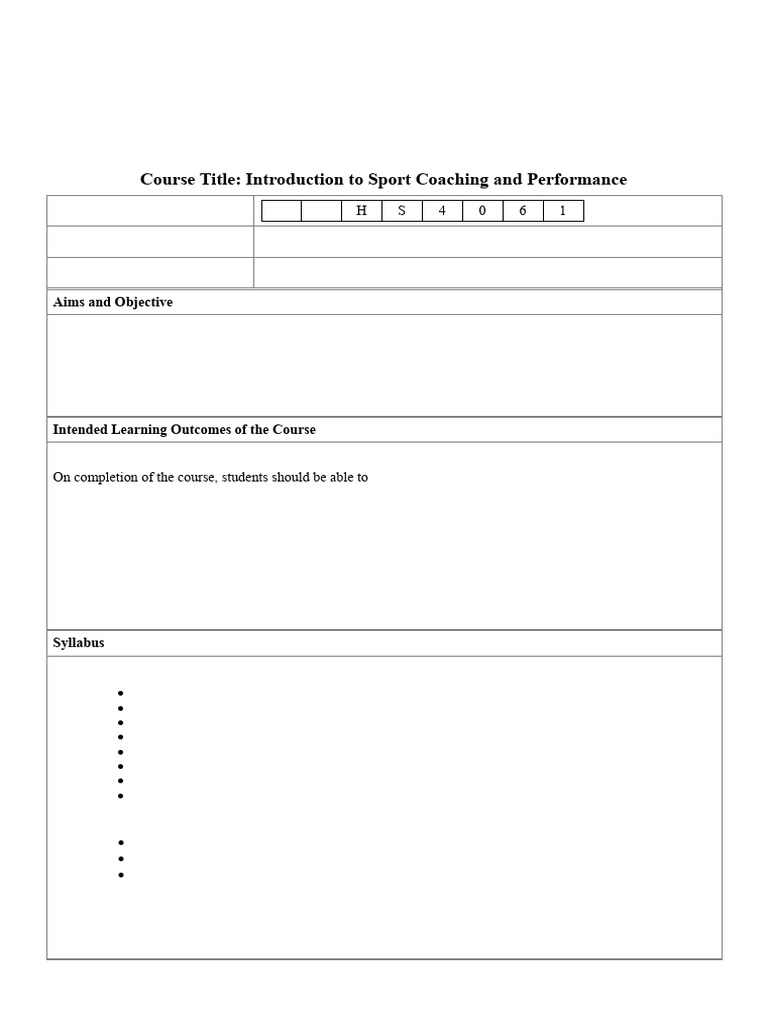 HPHS4061 Introduction To Sport Coaching and Performance | PDF ...