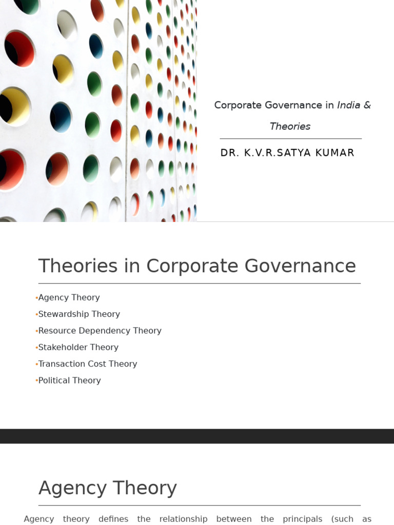 Theories in Corporate Governance | PDF | Corporate Governance | Market ...