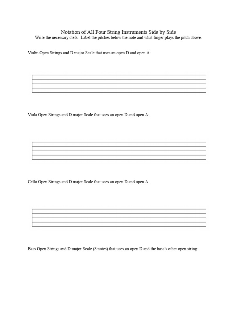String Instrument Notation Guide | PDF