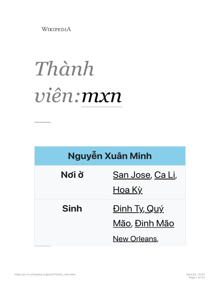 Thành Viên-Mxn - Wikipedia Tiếng Việt | PDF