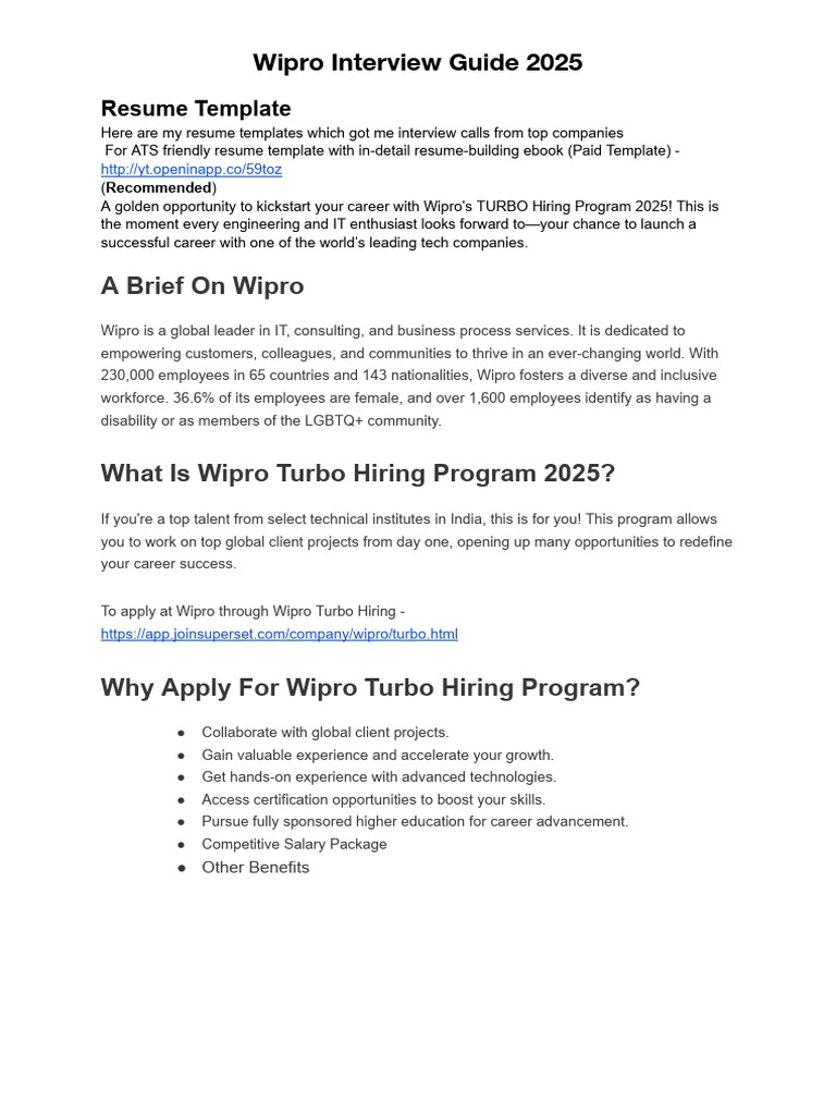 Wipro Resources | PDF