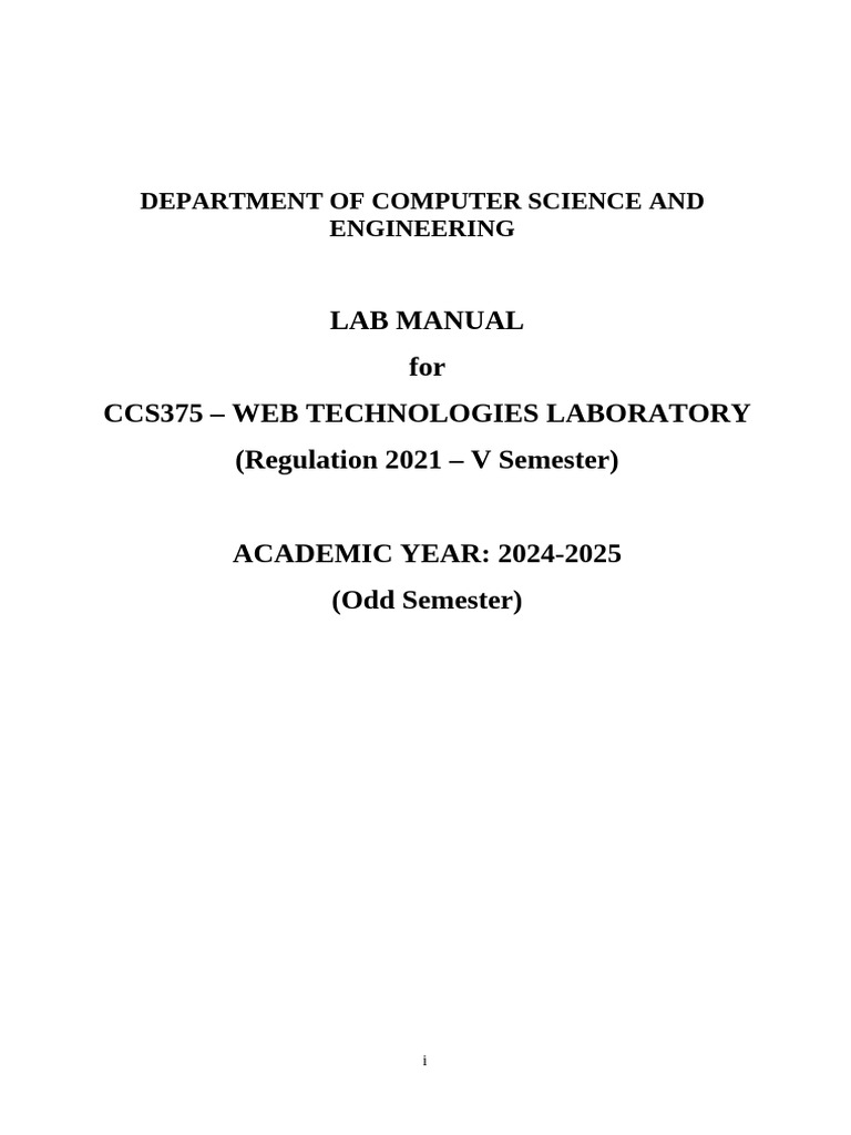 Wt Lab Manual Overall (1) | PDF | World Wide Web | Internet & Web