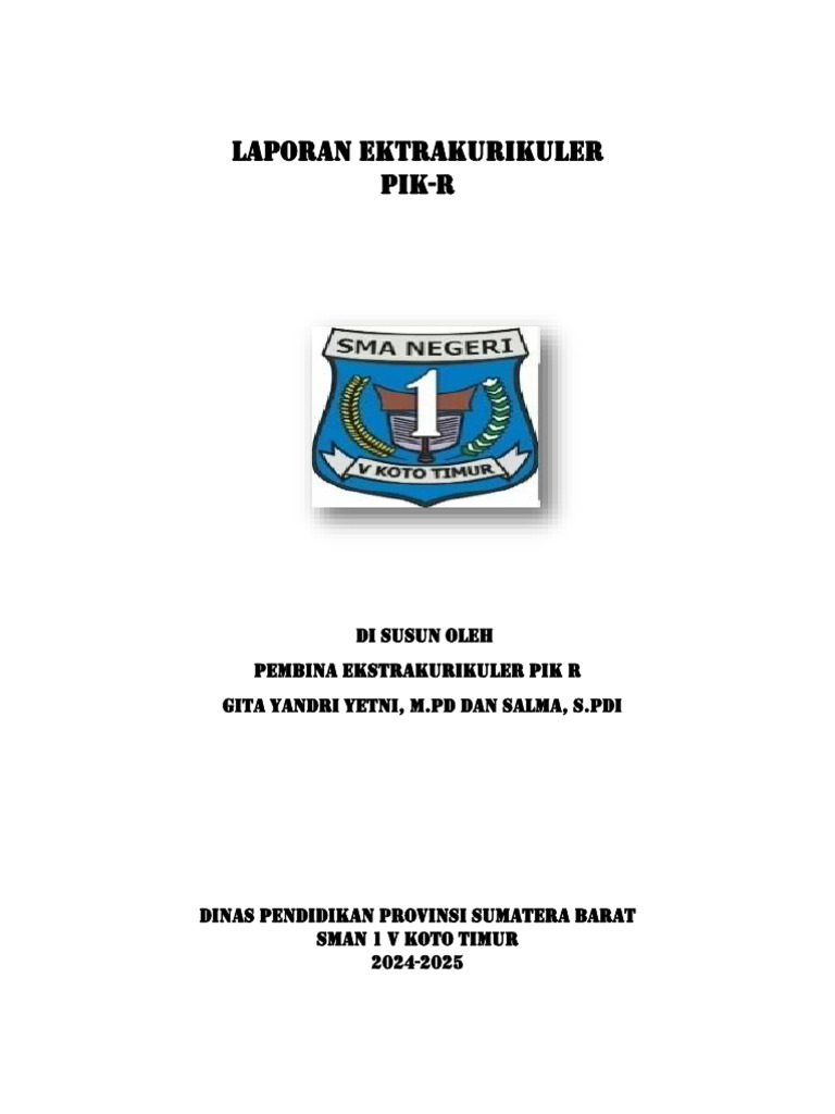 Program Dan Laporan Kerja PIK R - Heptana Likotim GITA | PDF