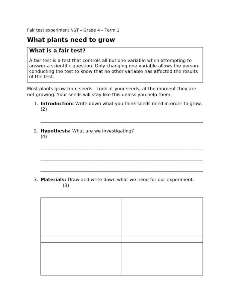 Fair test experiment | PDF | Experiment | Learning