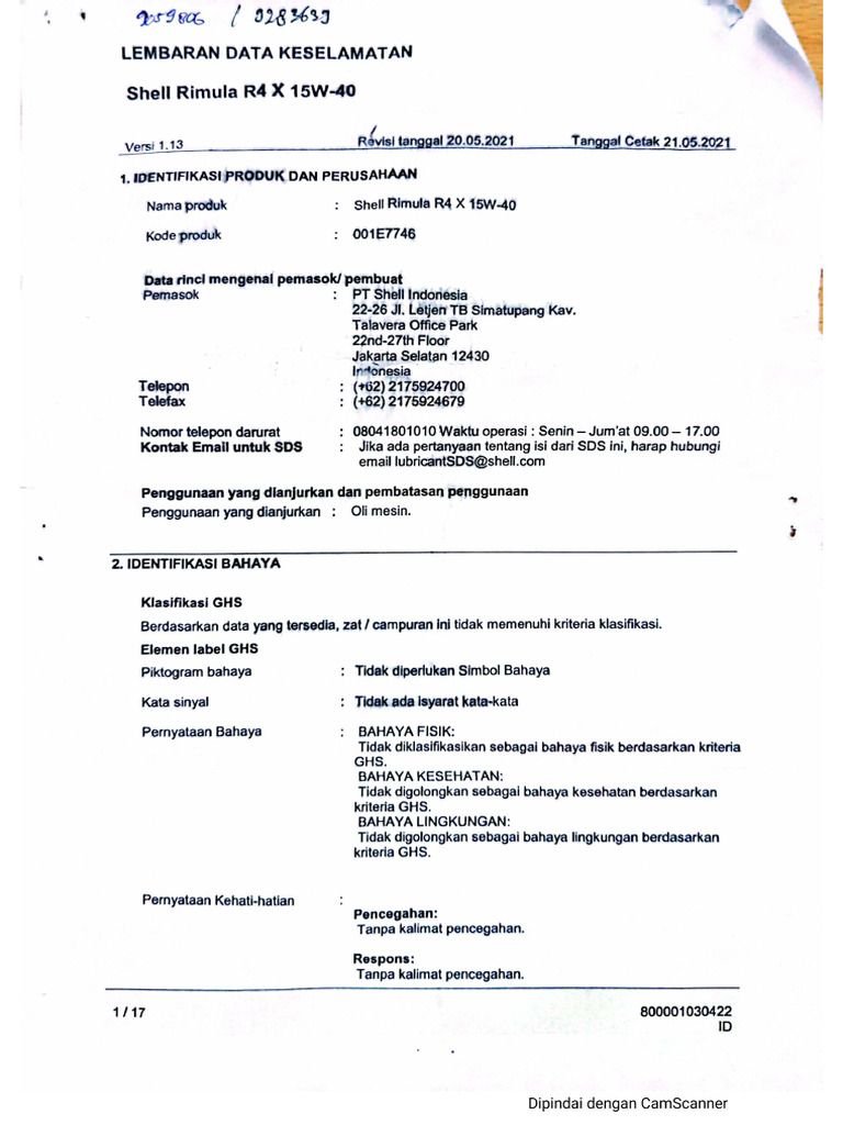 Shell Rimula R4 X 15W-40 - 2021 | PDF