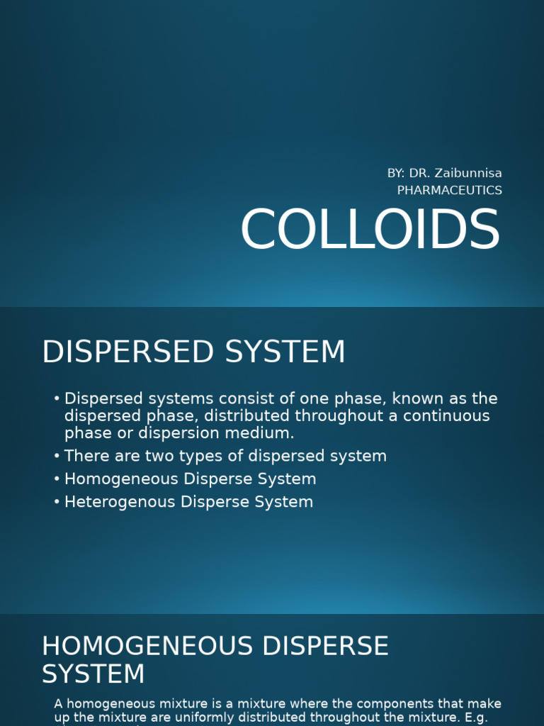 Understanding Colloids in Pharmaceutics | PDF | Colloid | Mixture