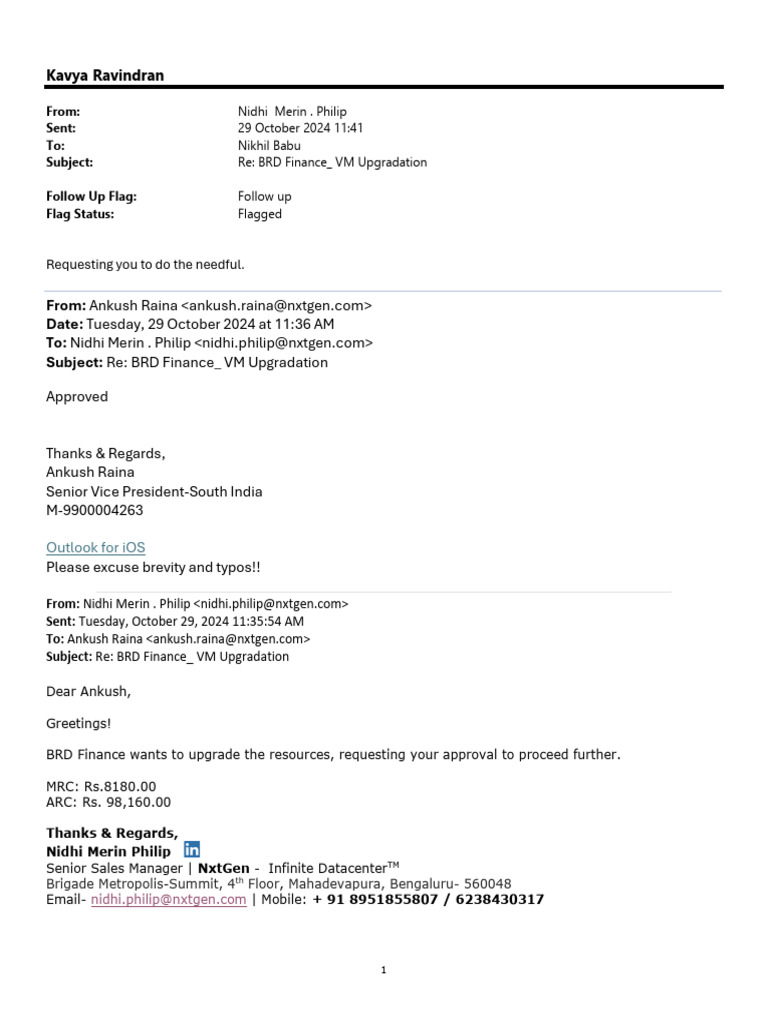 Email Upgradation 29 Oct 24 BRD Finance Limited ORD1003009 | PDF ...