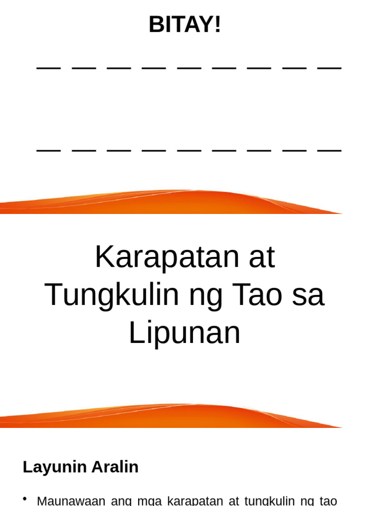 Karapatan at Tungkulin NG Tao Sa Lipunan | PDF