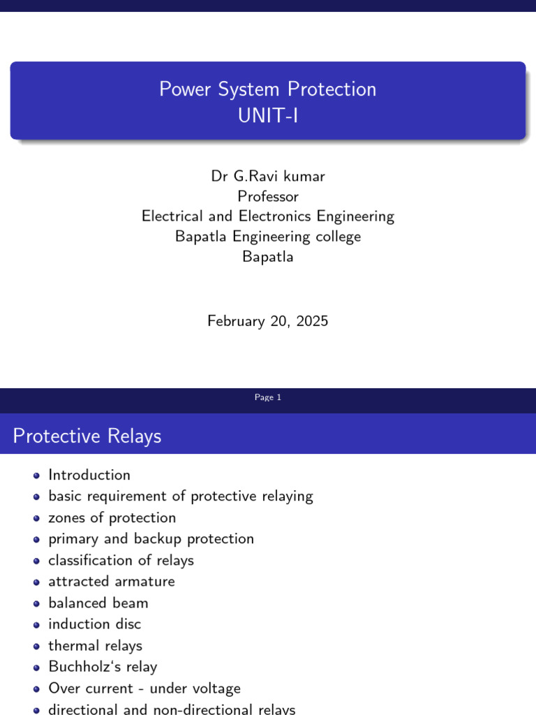 Protection | PDF | Relay | Electromagnetic Induction