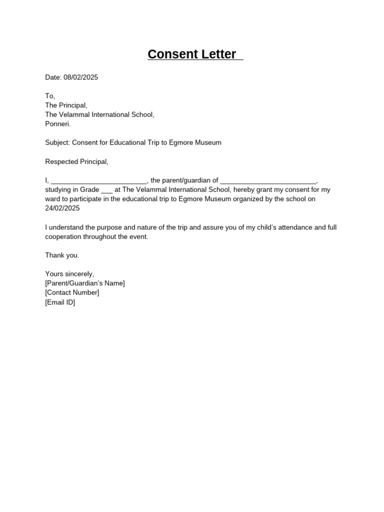 Consent Letter Format | PDF