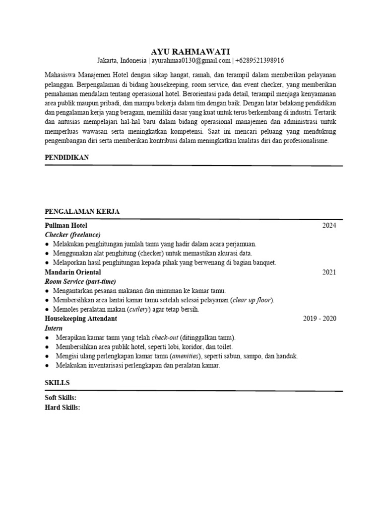 Ayu Rahmawati cv New | PDF