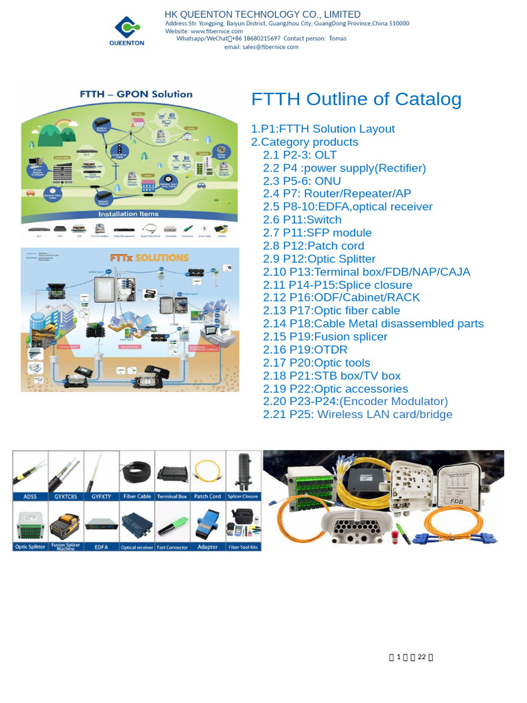 FTTH Brochure Details Técnicos | PDF | Wavelength Division Multiplexing ...
