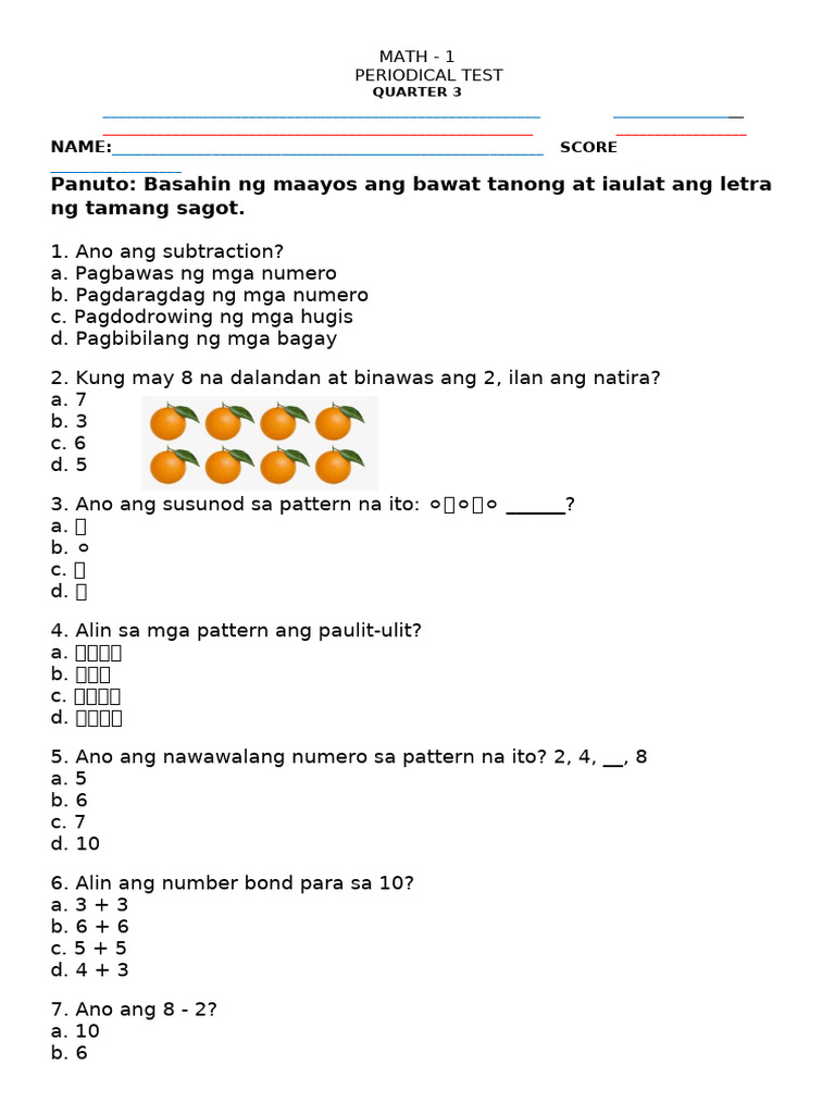 MATH Tagalog | PDF