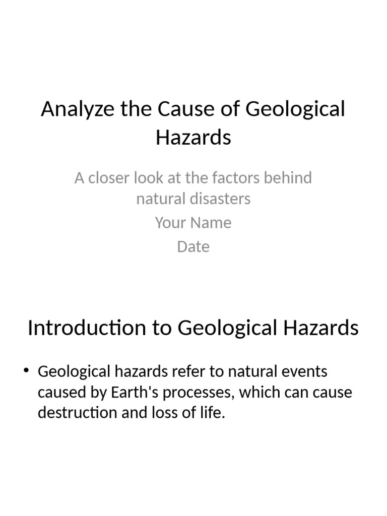 Causes of Geological Hazards Explained | PDF