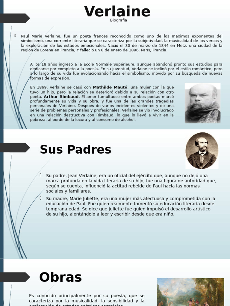 Verlaine | PDF | Arthur Rimbaud | Las artes