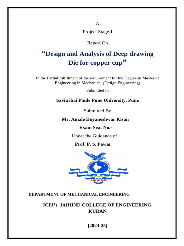 Final Project Stage - 1 Report | PDF | Signal To Noise Ratio | Sheet Metal